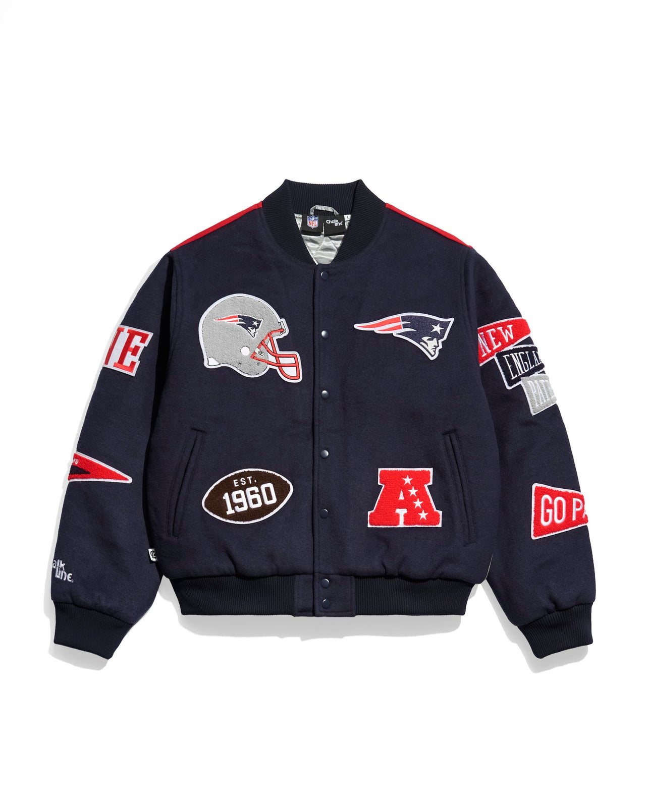 New England Patriots Pennant Varsity Jacket – Chalk Line Apparel