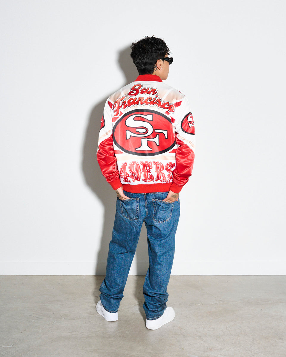 San Francisco 49ers Logo Fanimation Satin Jacket – Chalk Line Apparel
