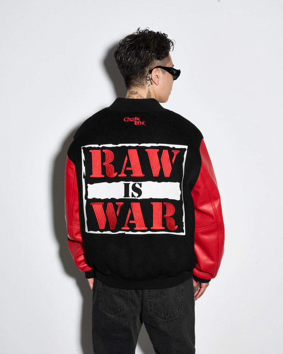Raw Is War Retro Varsity Jacket – Chalk Line Apparel