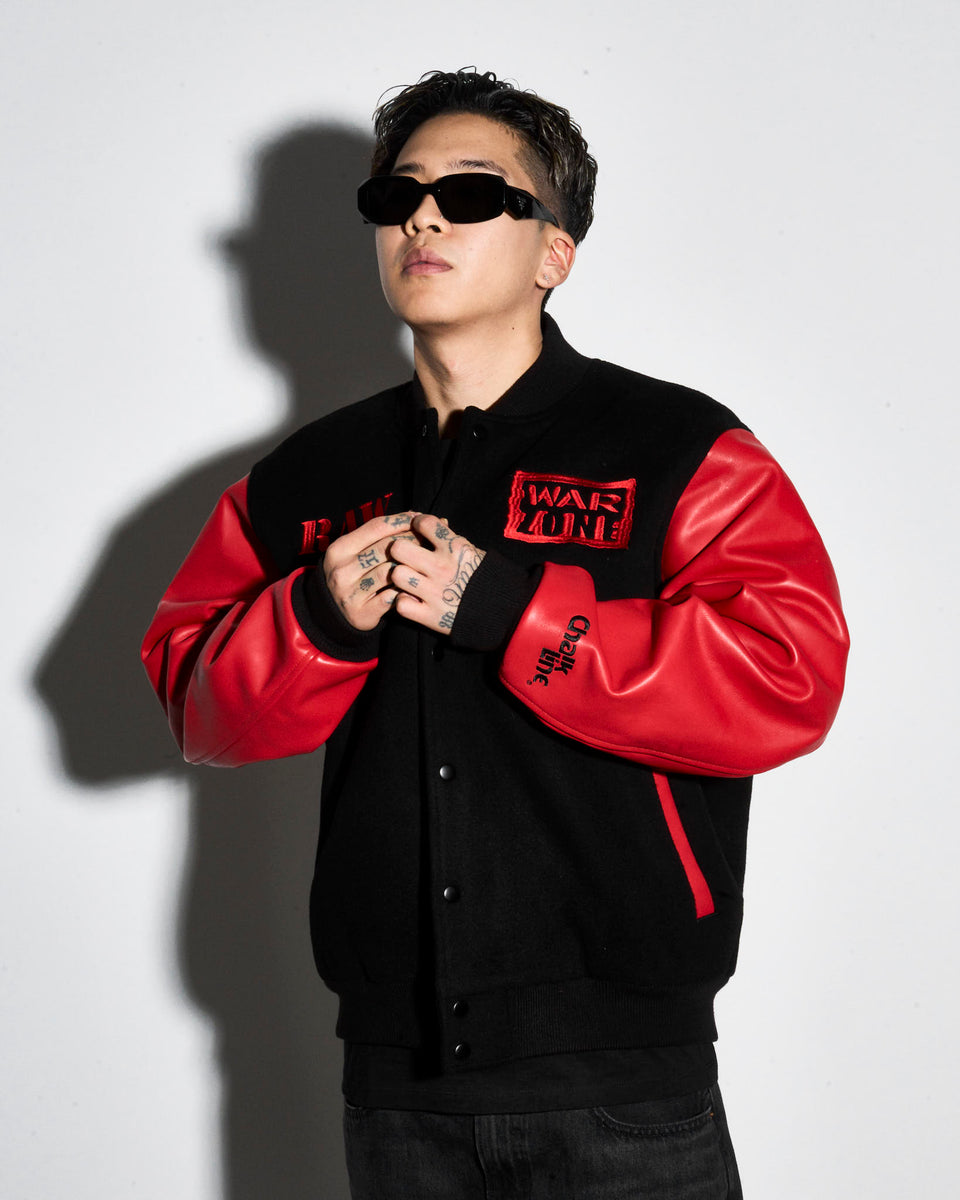 Raw Is War Retro Varsity Jacket – Chalk Line Apparel